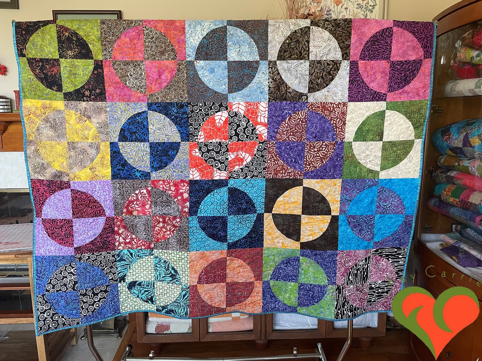 Beautiful Batik Bed-Sized Quilt-Comfort Quilt-Throw Quilt-Sofa Quilt ...